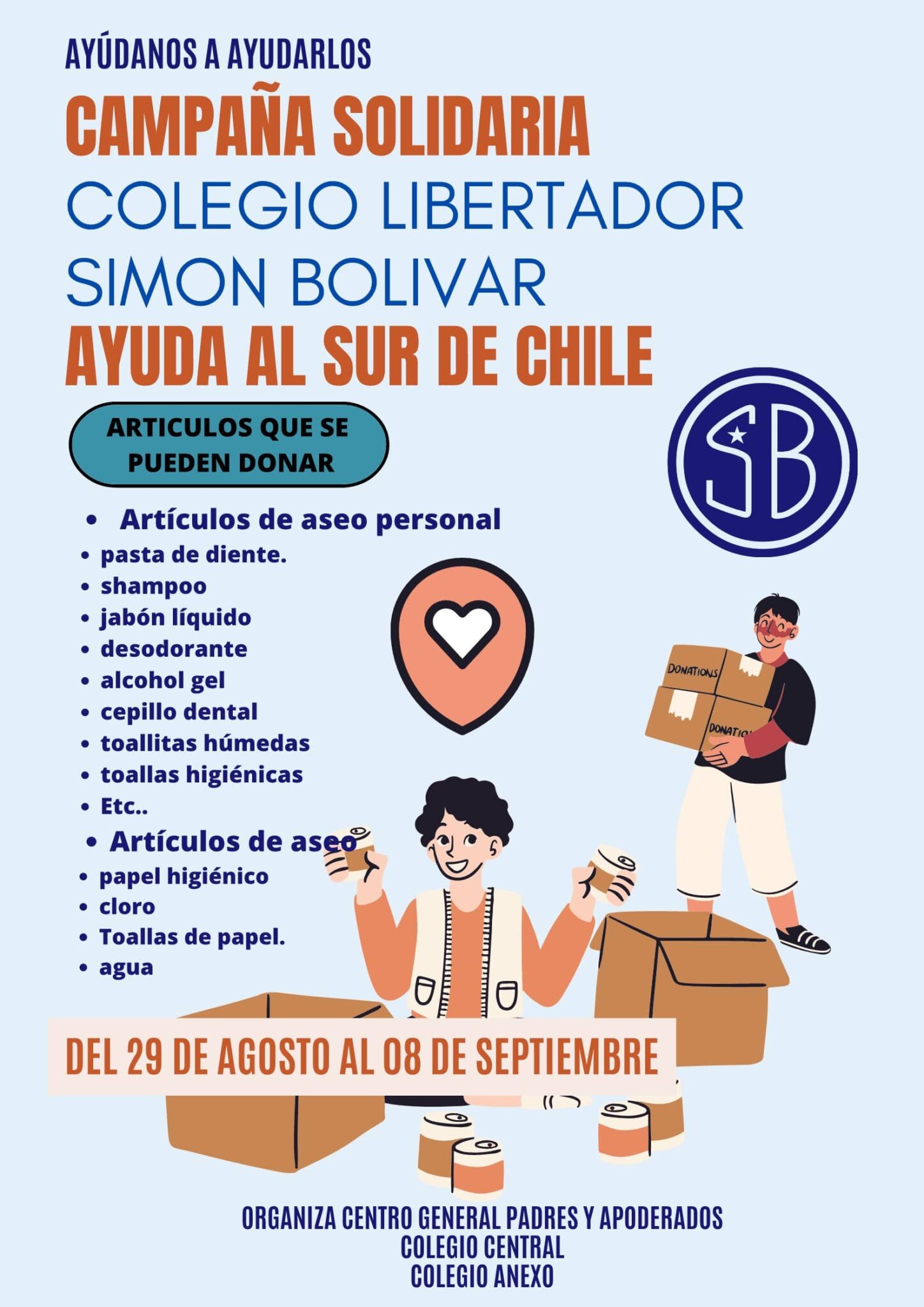 Campaña solidaria ayuda al sur de Chile – Colegio Libertador Simón ...