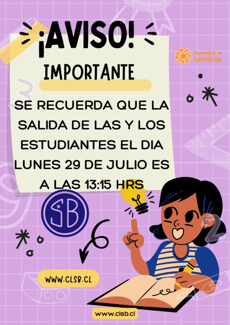 Recordatorio horario de salida lunes, 29 de julio – Sede Pampa ...